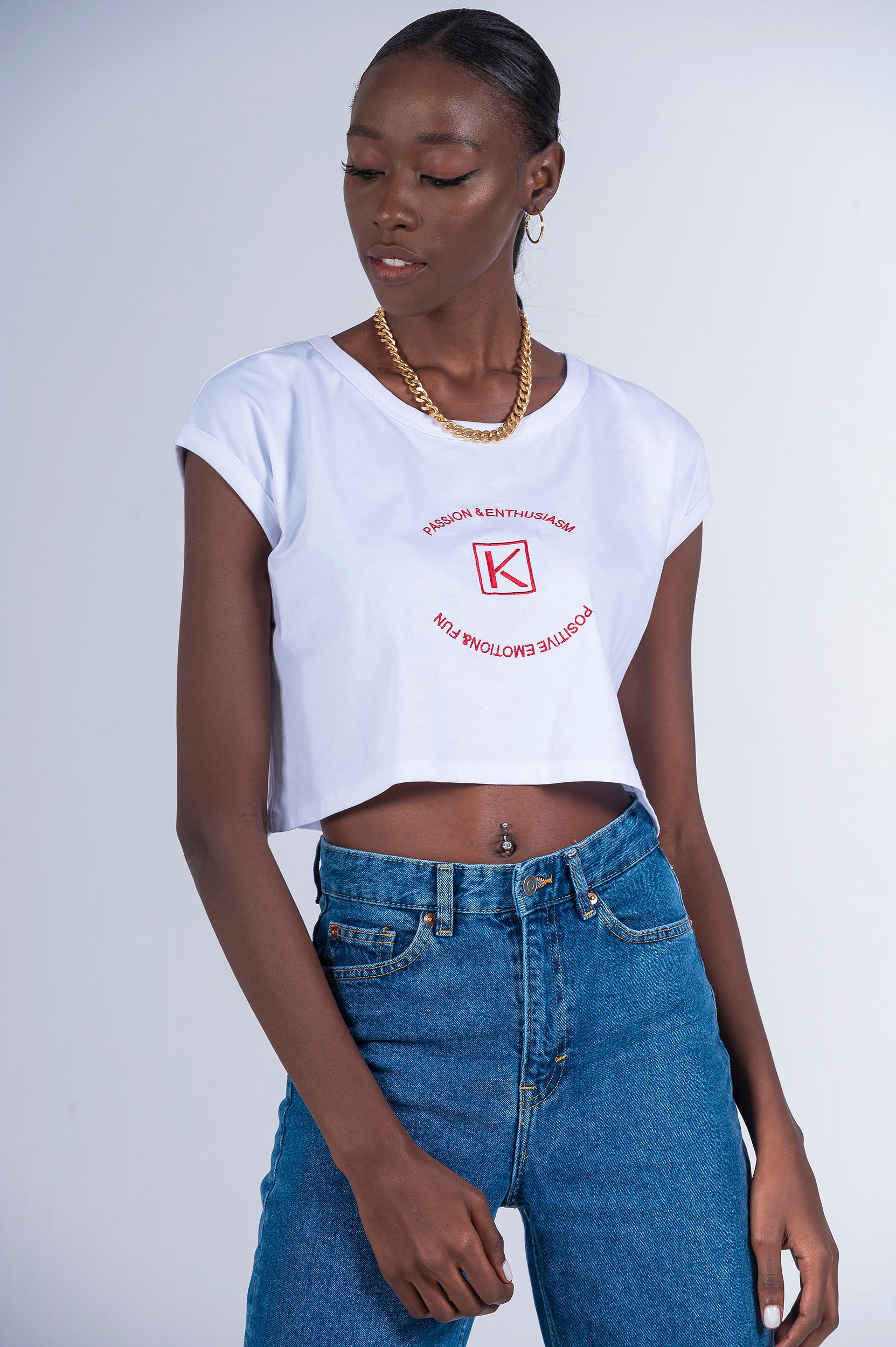 Kephi Embroidered Crop Top